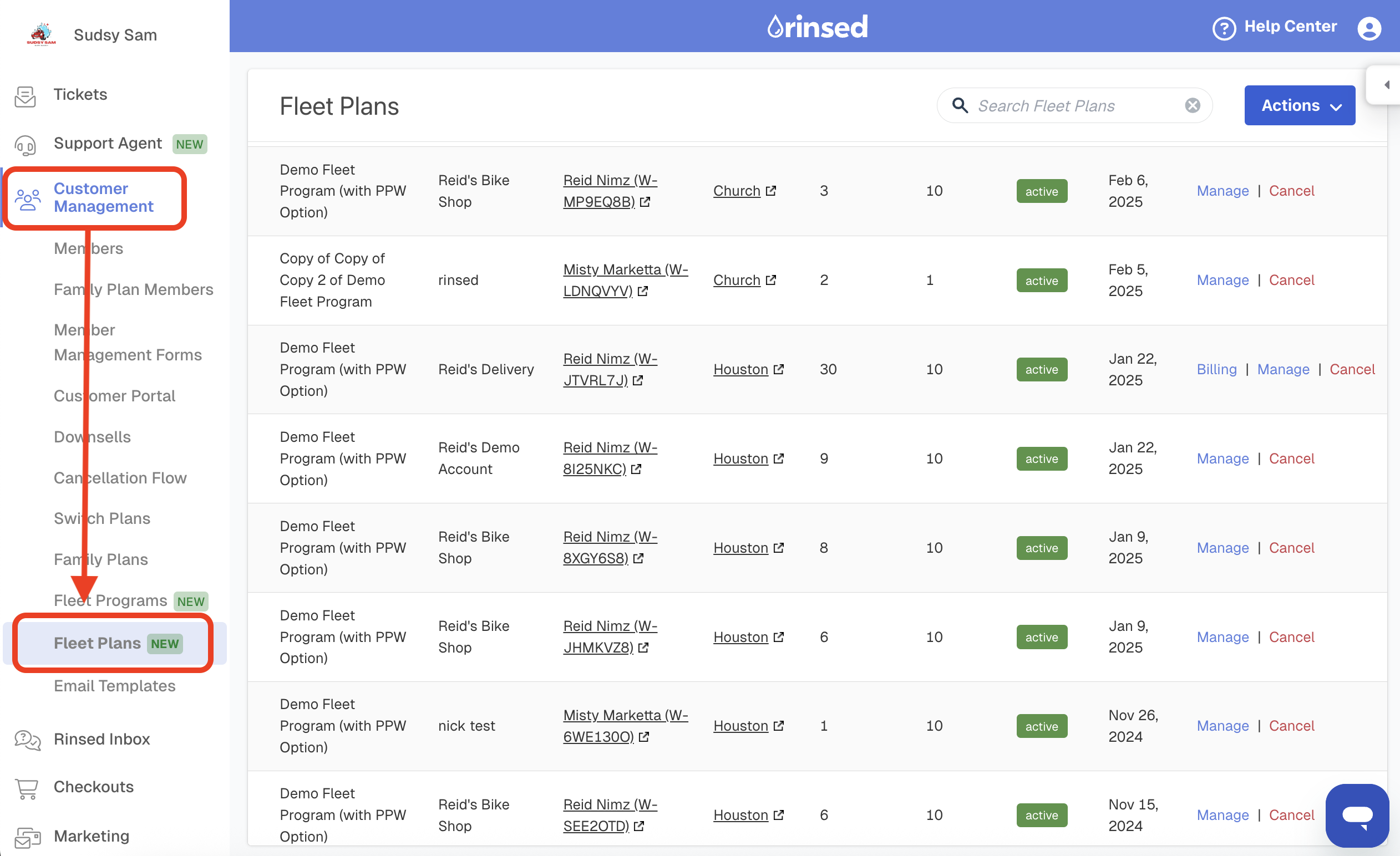 Fleet Plan Billing – Rinsed