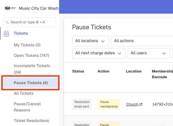 Pause Plan Tickets – Rinsed