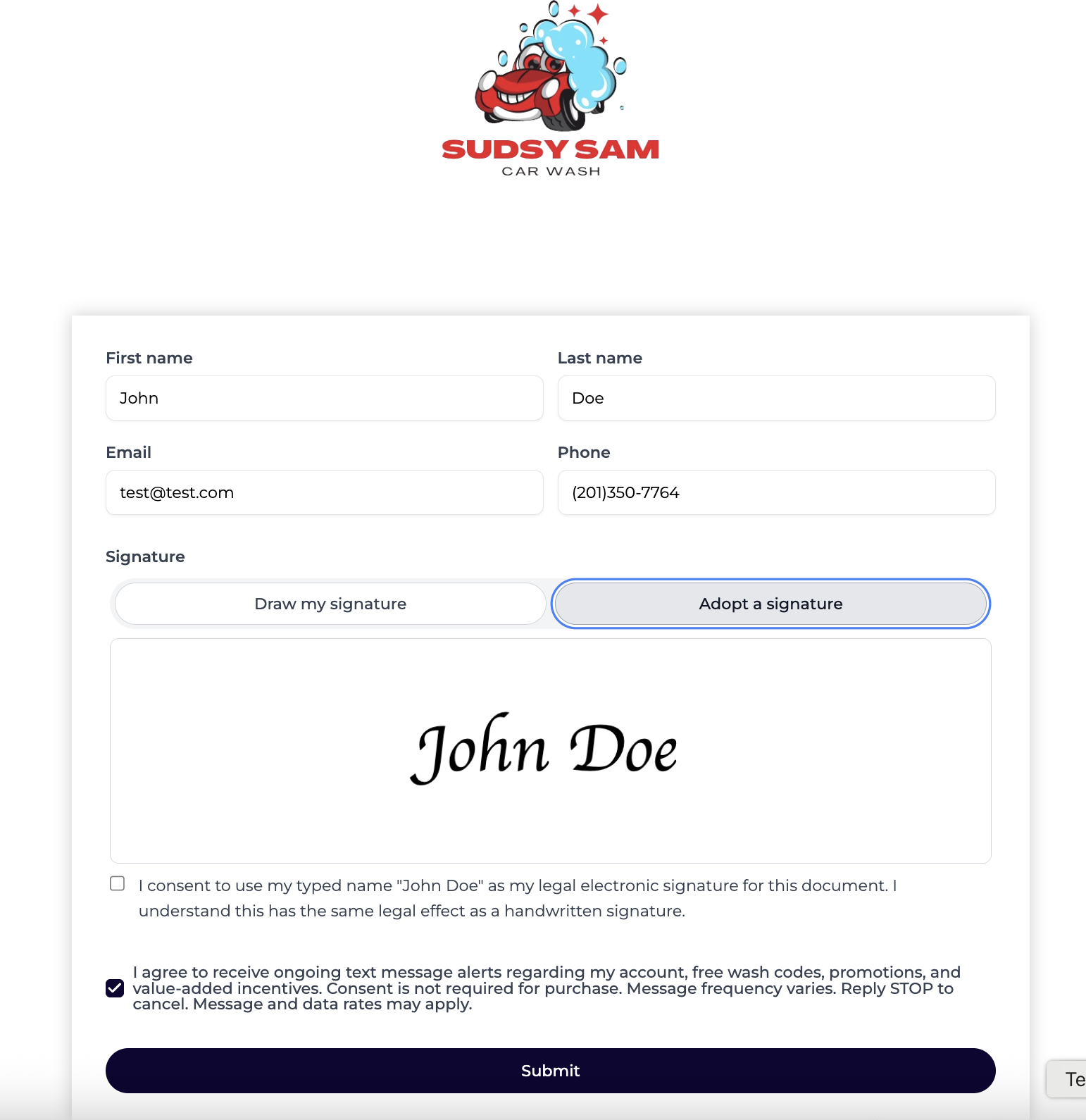 Collect signatures on Checkout Forms and Contact Forms – Rinsed