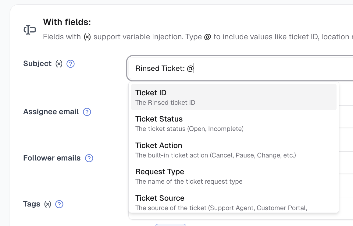 Custom field mapping for forwarding tickets to Zendesk – Rinsed